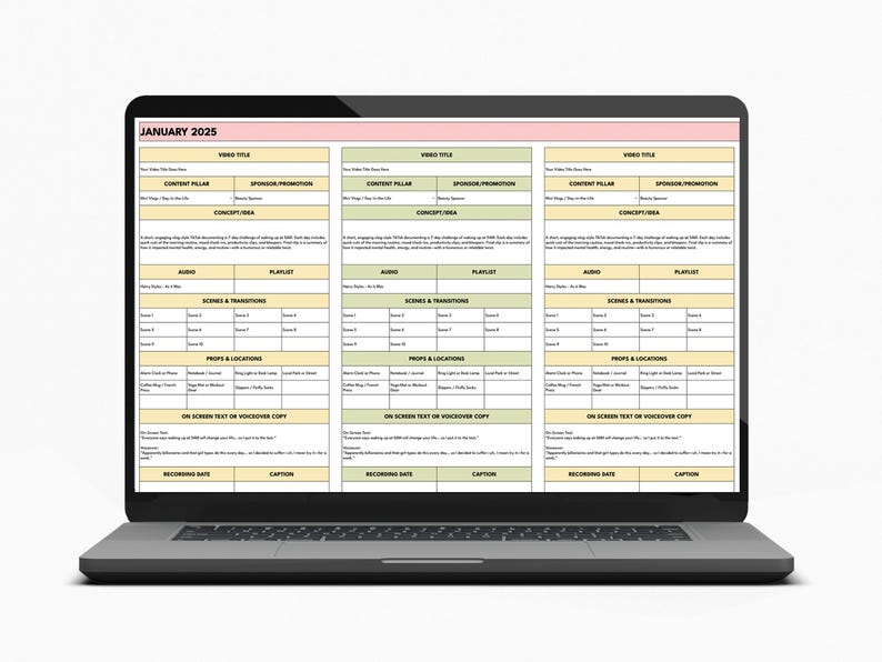 Tiktok & Reel Video Content Planner | Google Sheet Spreadsheets | Excel ...
