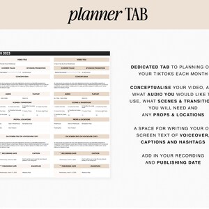 Tiktok & Reel Video Content Planner Google Sheet Spreadsheets Excel ...