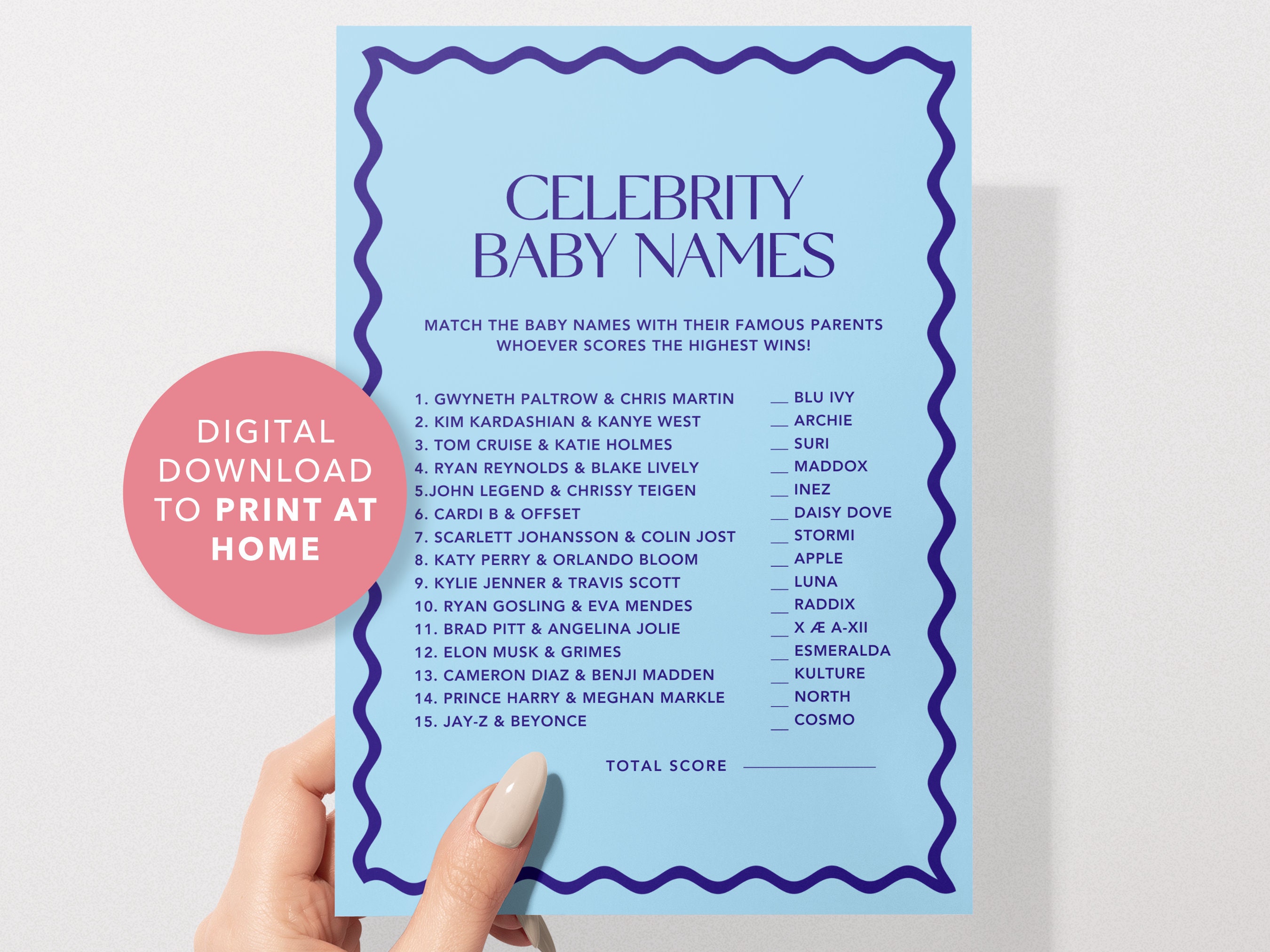 Celebrity Baby Name Baby Shower Game | Modern Baby Shower Games ...
