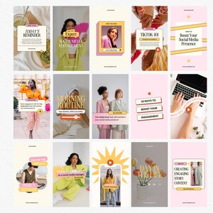 Bold Instagram Reel Cover & Story Templates Set of 15 Canva Template E ...