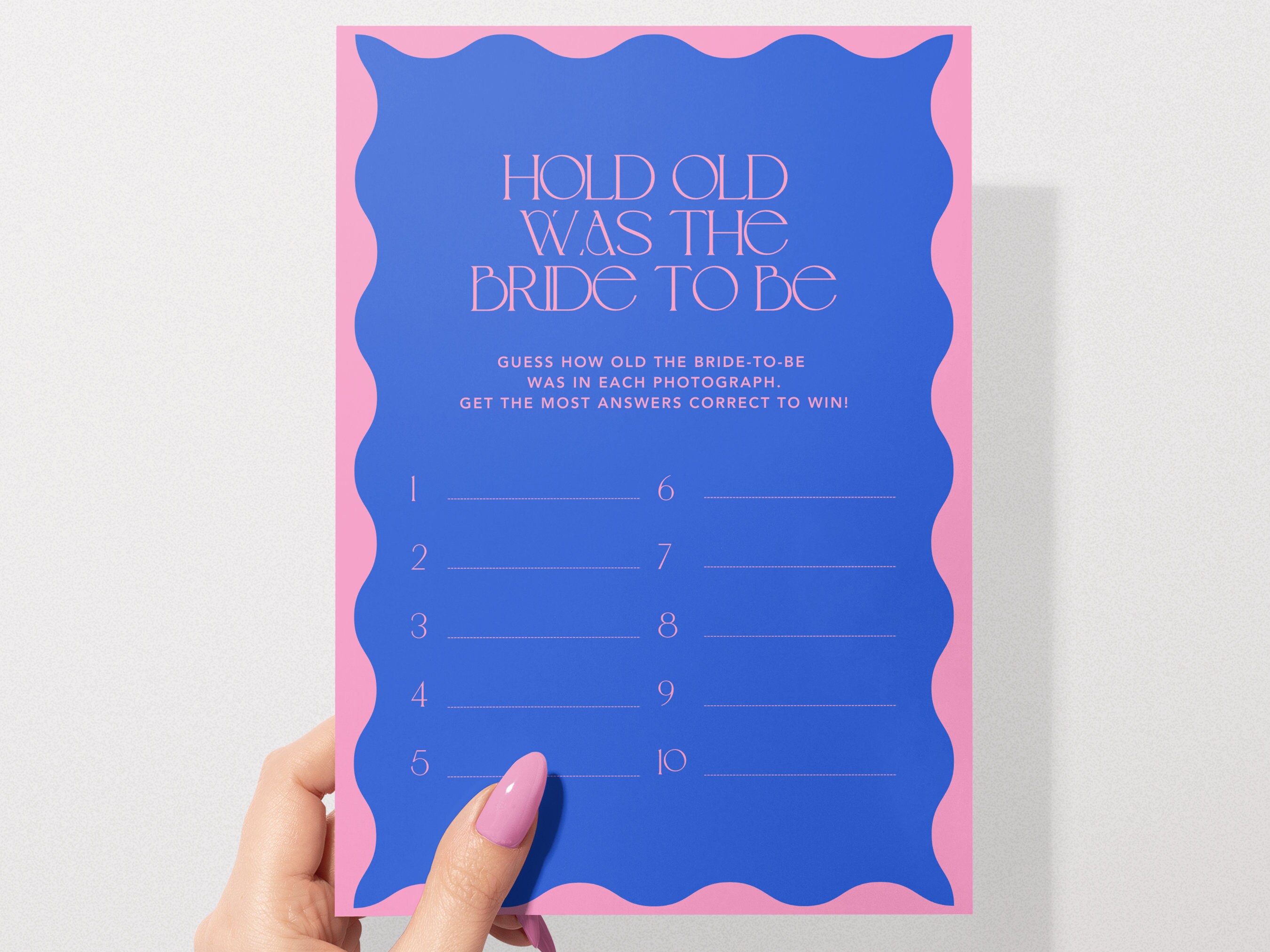 How Old Was the Bride | Hens & Bridal Shower Party Game | Bachelorette ...