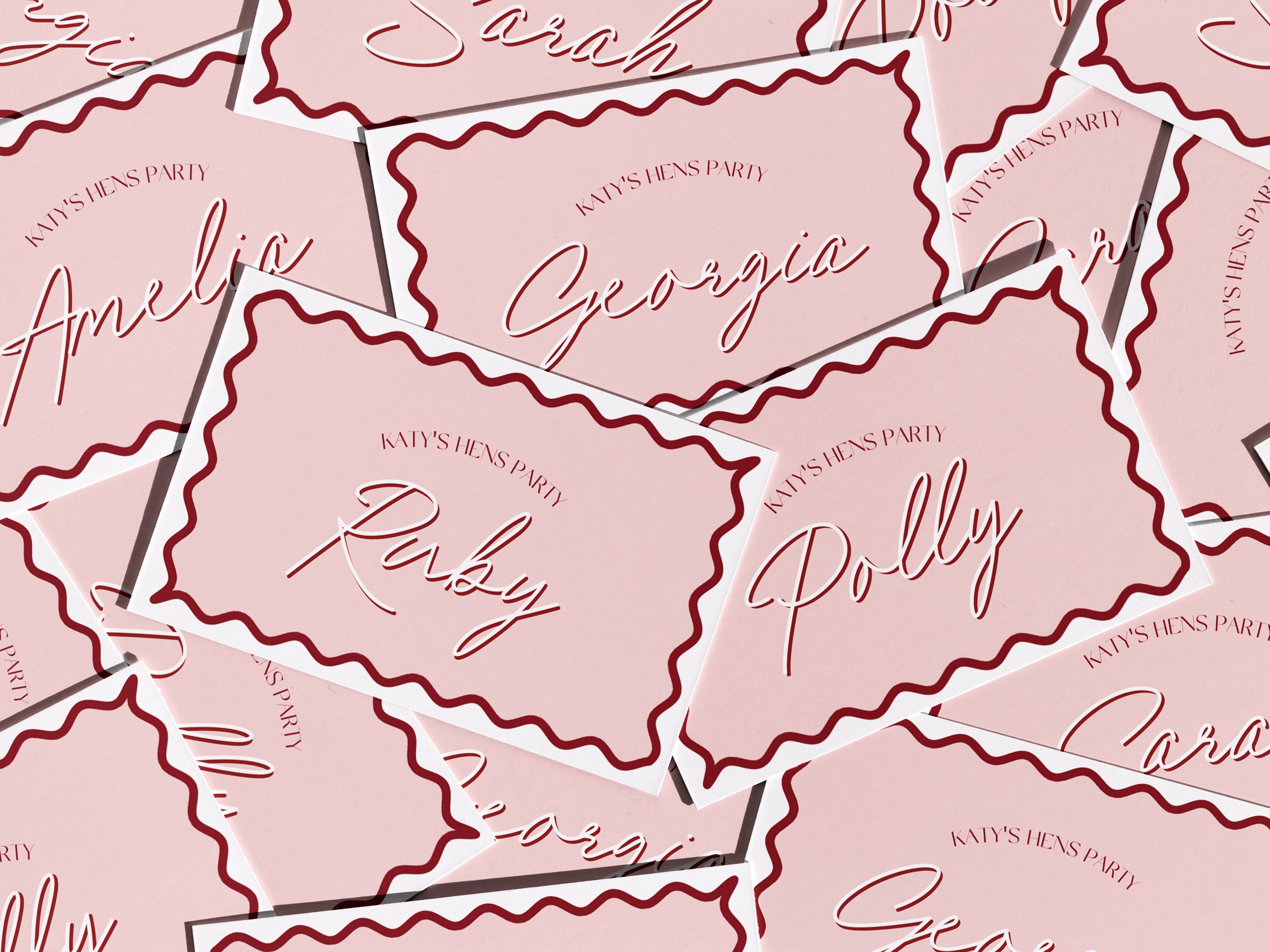 Printable Wavy Border Place Cards Custom Place Cards - Etsy Australia