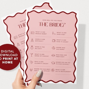 How Well Do You Know the Bride Quiz Game | Hens & Bridal Shower Party ...