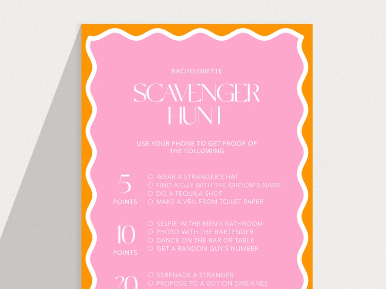 Scavenger Hunt Hens & Bridal Shower Party Games - Etsy Australia Scavenger Hunt Hens & Bridal Shower Party Games - Etsy Australia