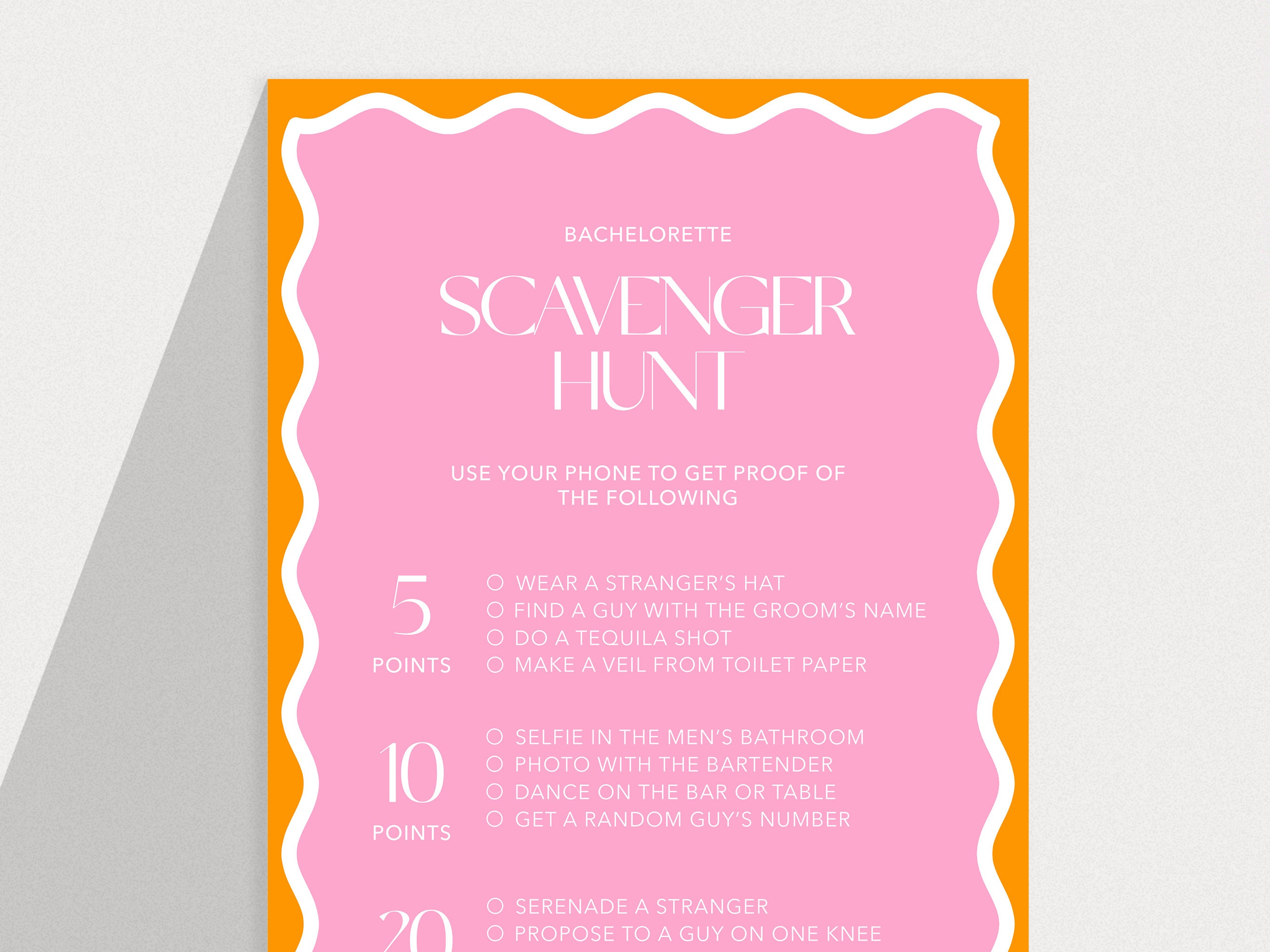 Scavenger Hunt Hens & Bridal Shower Party Games - Etsy Australia