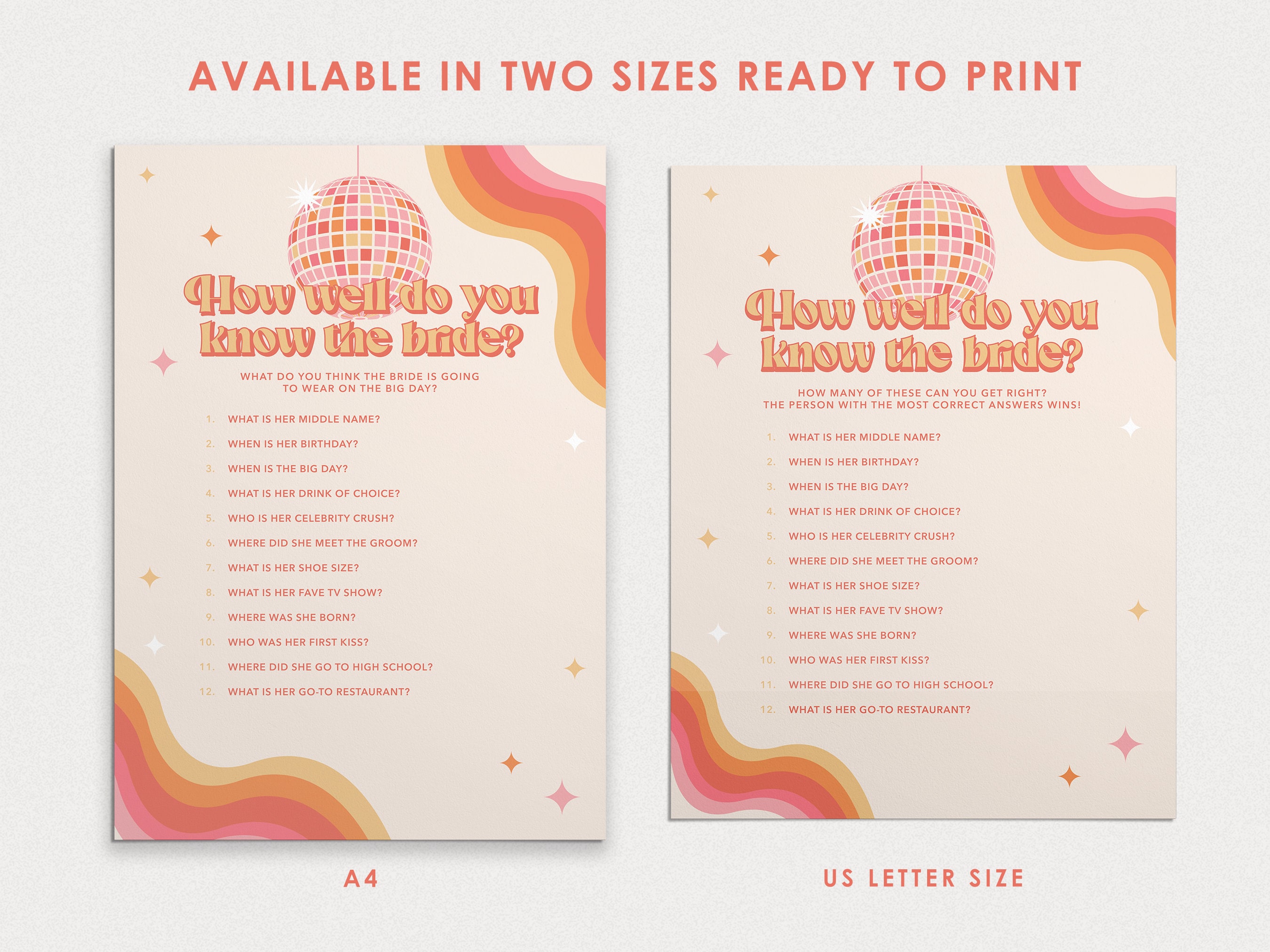 The Last Disco Hens & Bridal Shower Party Games Bachelorette - Etsy UK