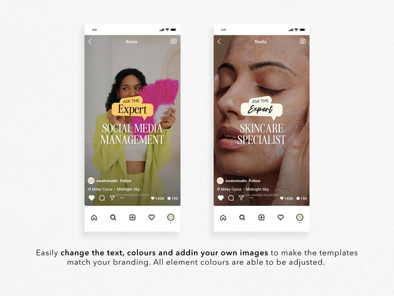 Bold Instagram Reel Cover & Story Templates Set of 15 Canva Template ...