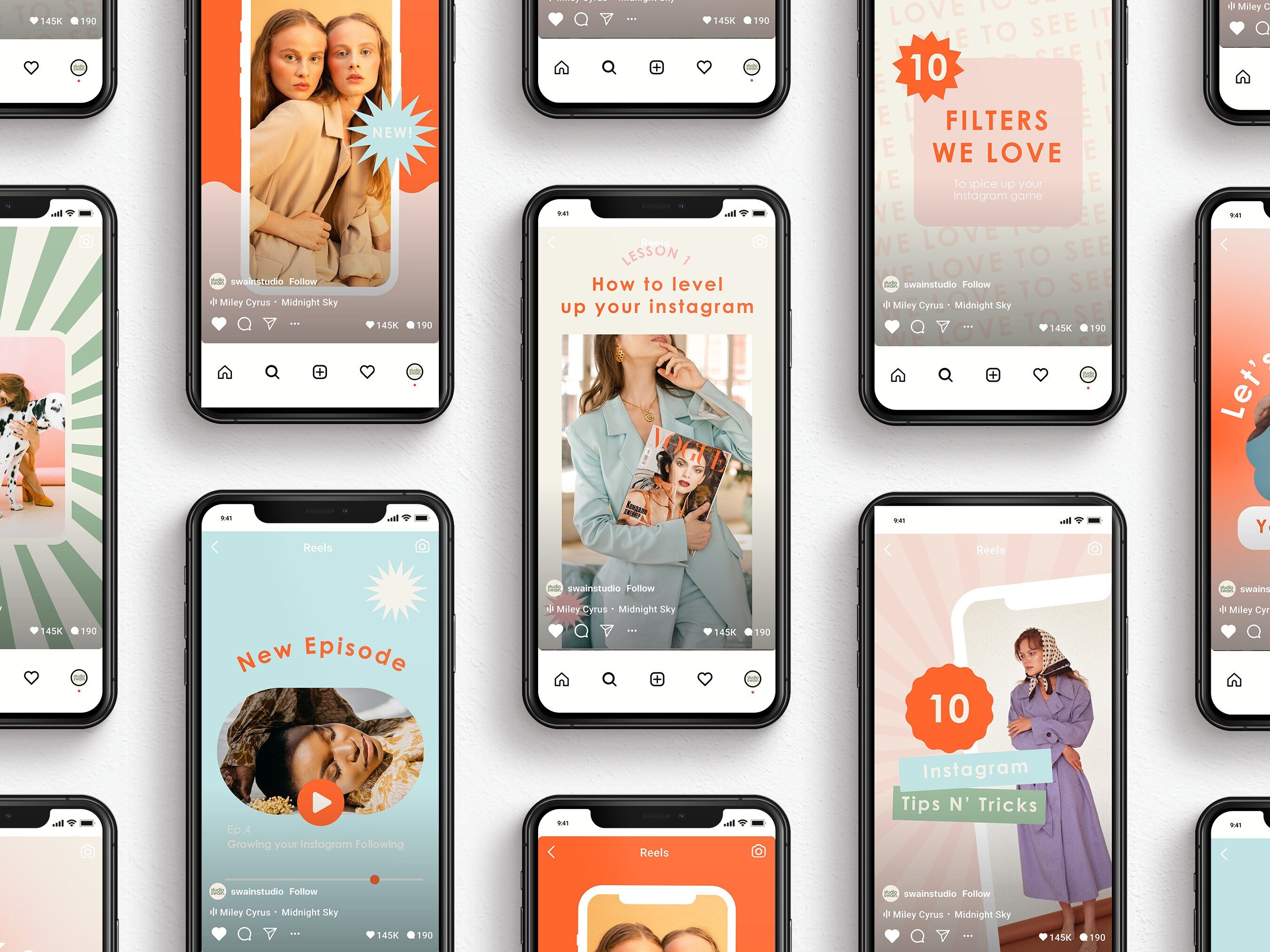 Bold Instagram Reel Cover & Story Templates Set of 15 PSD - Etsy