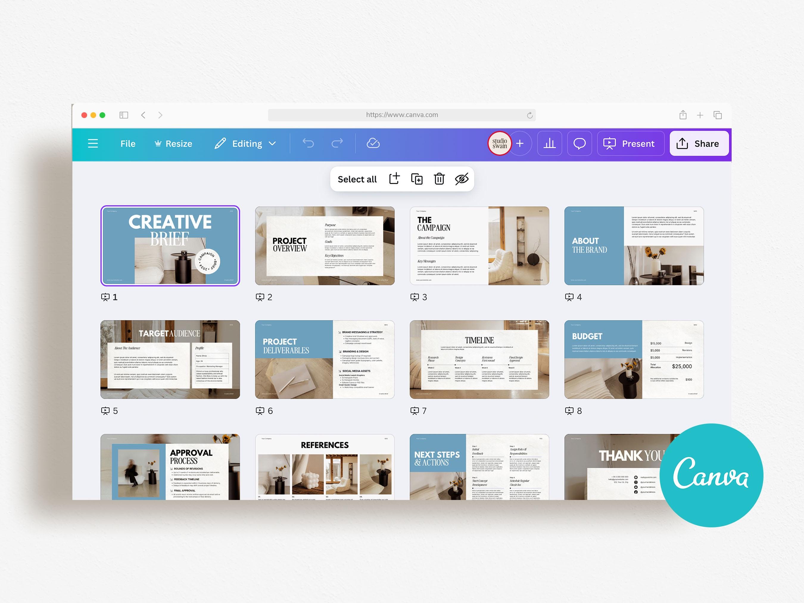 Creative Briefing Template | Business Template | Freelance Client Brief ...