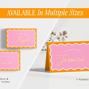 Printable Wavy Border Place Cards | Custom Place Cards Template ...