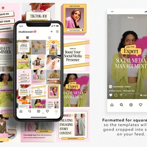 Bold Instagram Reel Cover & Story Templates Set of 15 Canva Template E ...