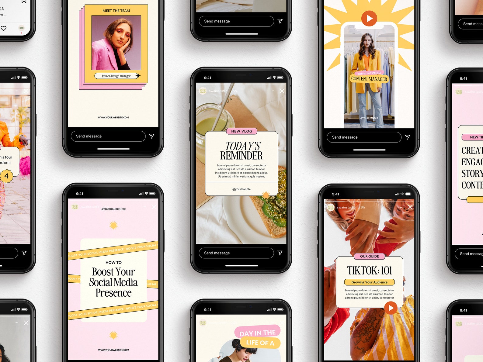 Bold Instagram Reel Cover & Story Templates | Set of 15 | Canva ...