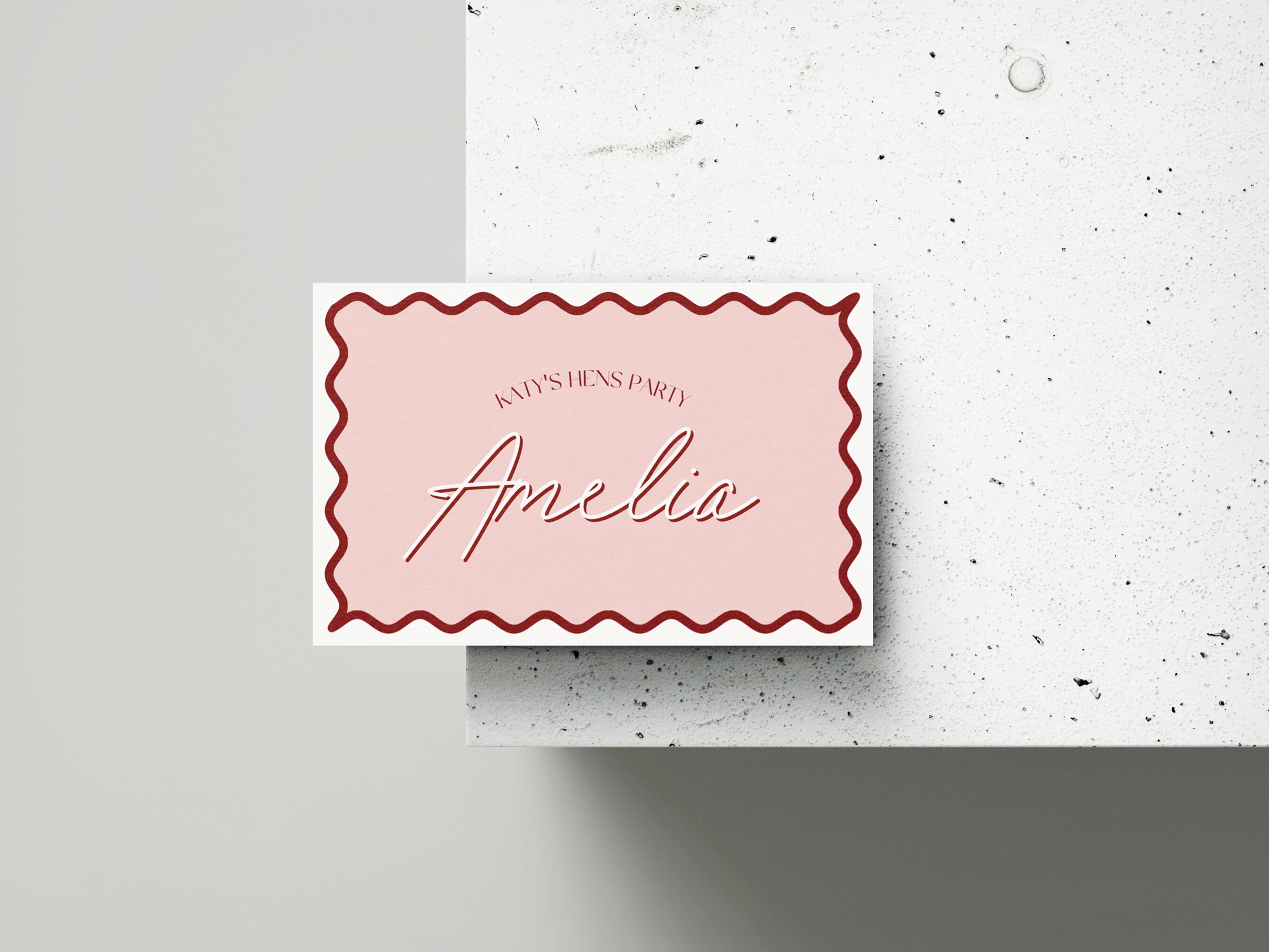 Printable Wavy Border Place Cards Custom Place Cards Template Editable ...