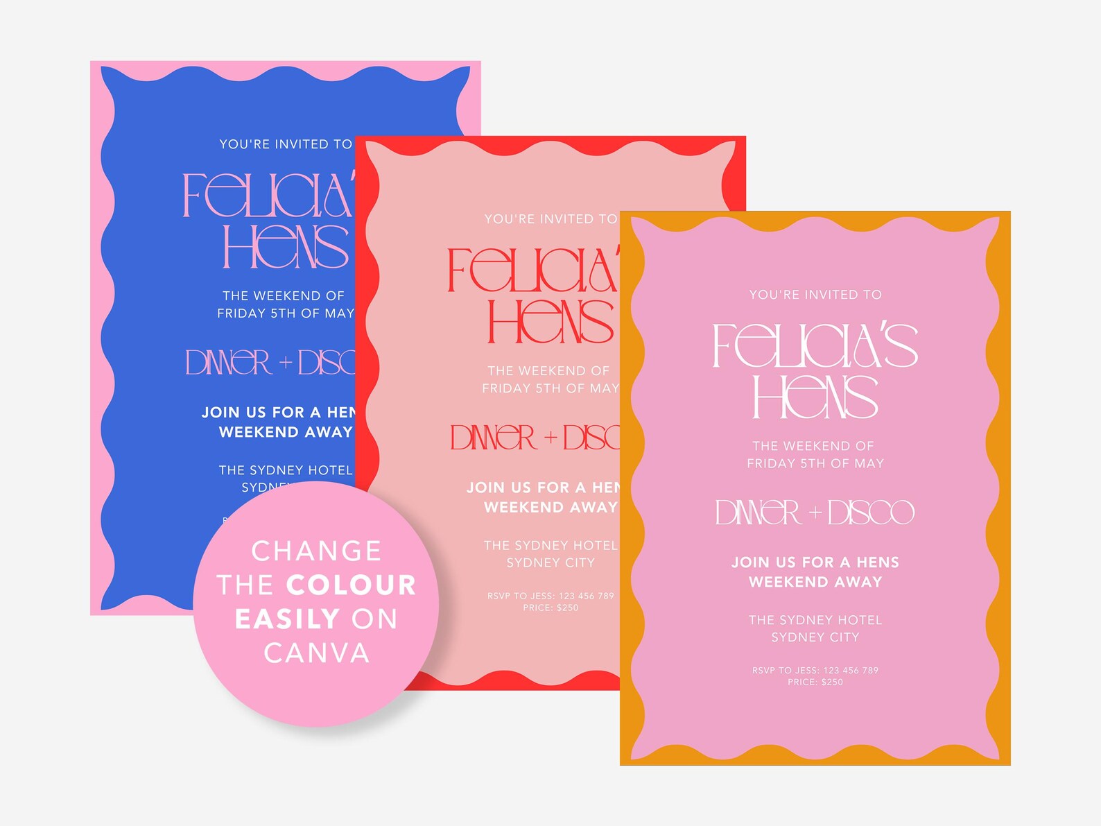 Modern Hens & Bachelorette Invite | Bachelorette Party | Editable ...