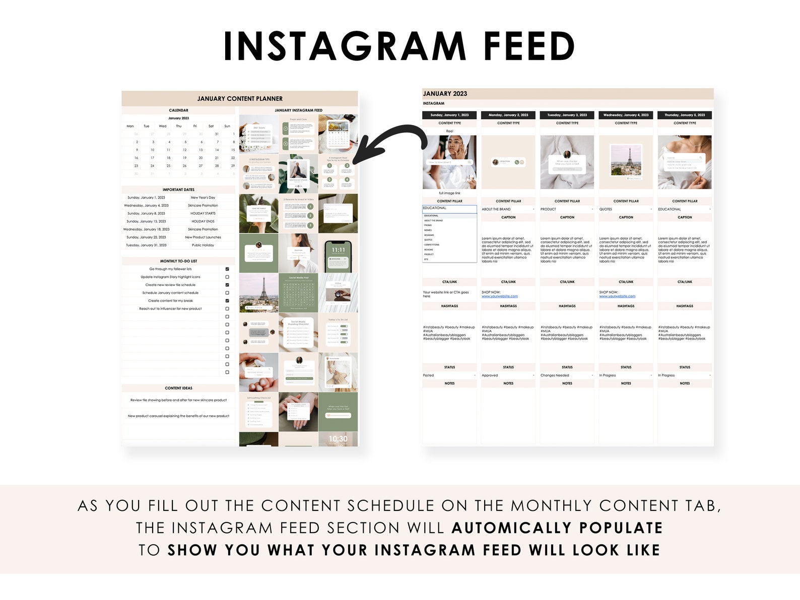 Social Media Content Calendar & Planner Template Yearly - Etsy