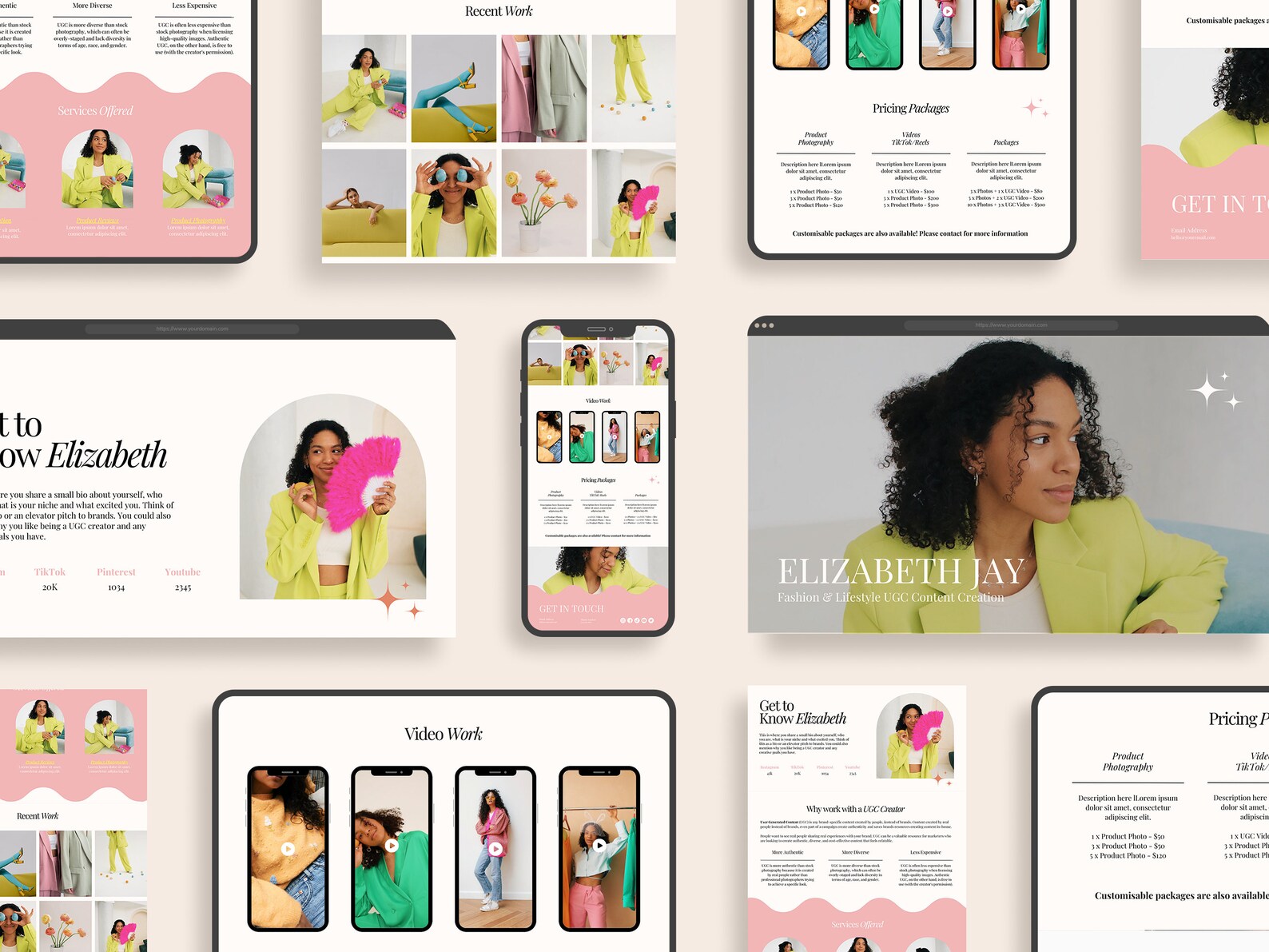 Minimal UGC Portfolio UGC Template & Media Kit Media Kit - Etsy