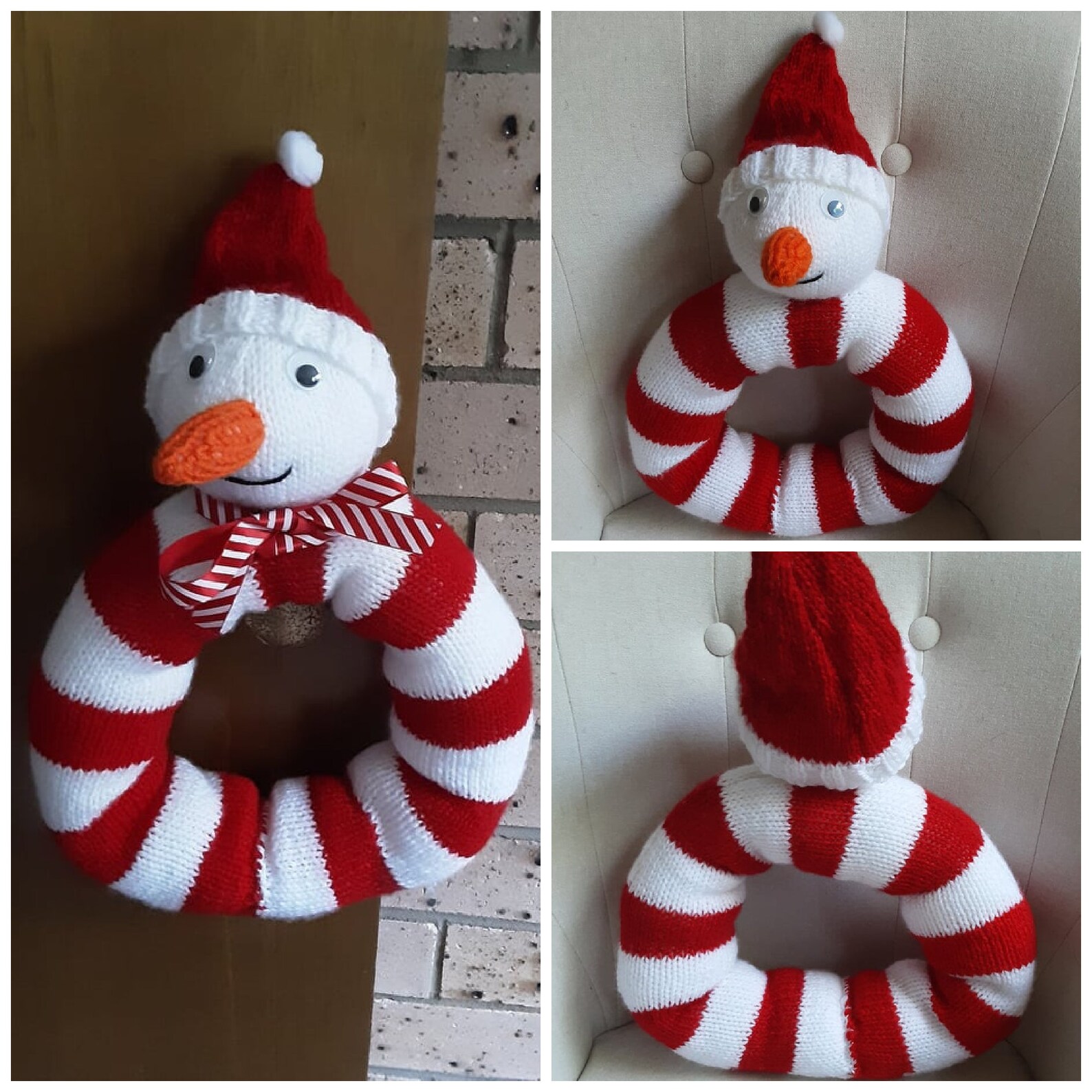 Snowman Christmas Wreath Knitting Pattern *DIGITAL DOWNLOAD* - Etsy