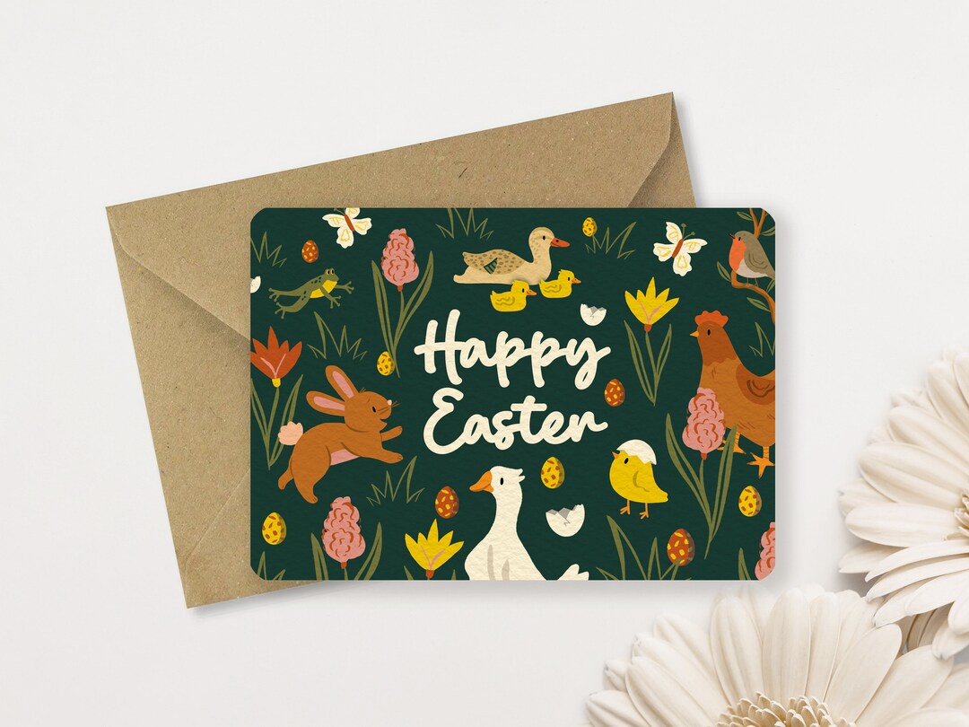 Postcard Happy Easter Easter Card A6 Including Envelope - Etsy