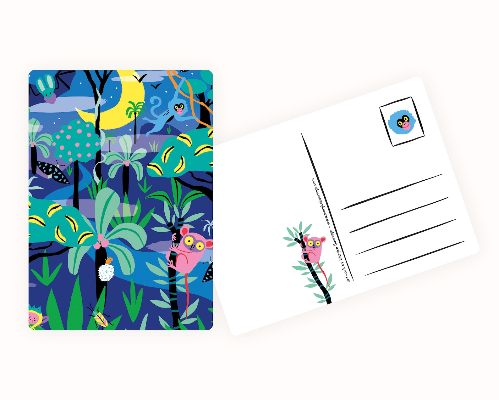 Postcard Jungle by Night A6 Greeting Card / Postcard - Etsy