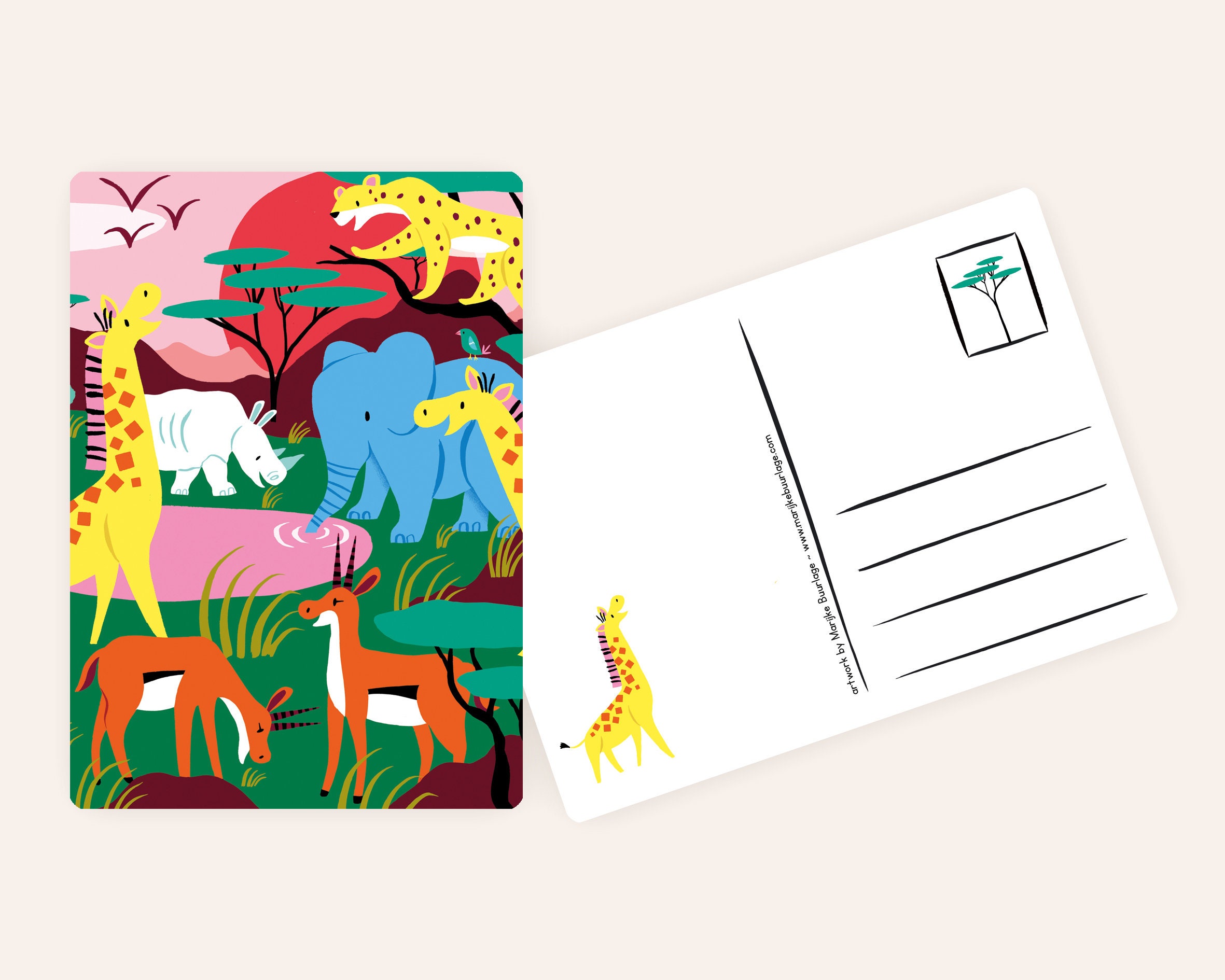 Postcard Safari Jungle - A6 Greeting Card / Postcard - Postcards ...