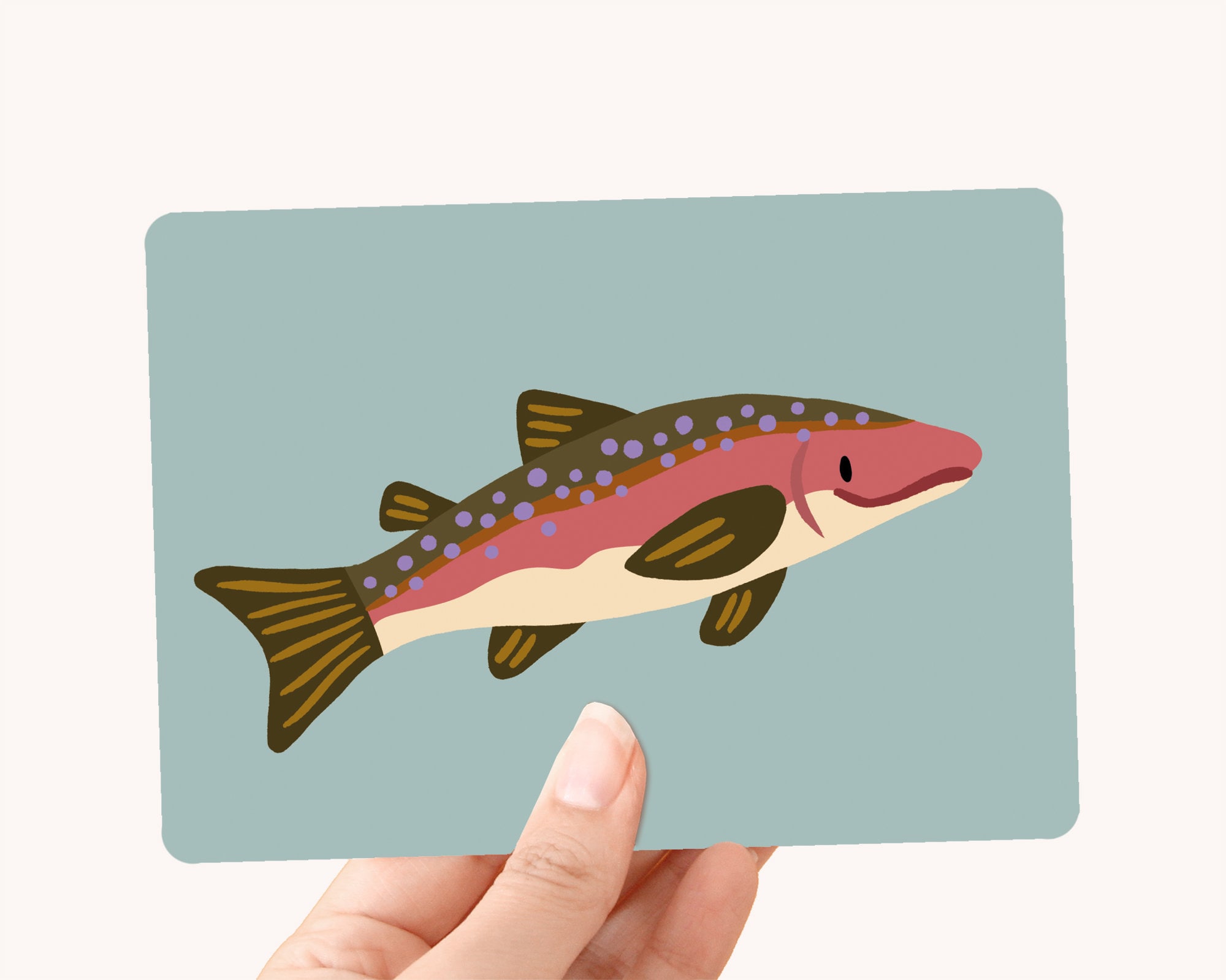 Postcard A6 Salmon - Card for Kids and Animal Lovers - Etsy