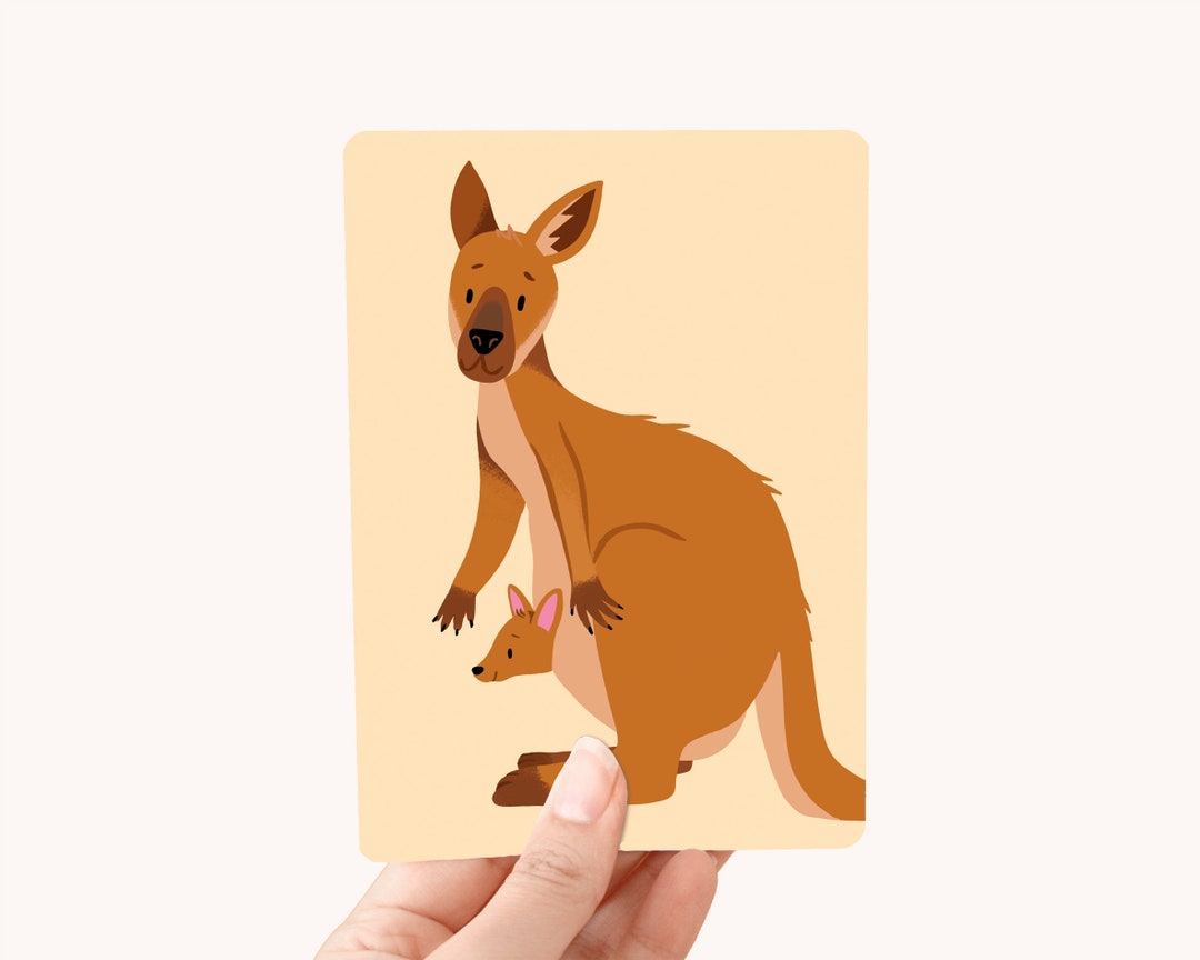 Postcard A6 Kangaroo - Card for Kids and Animal Lovers - Etsy