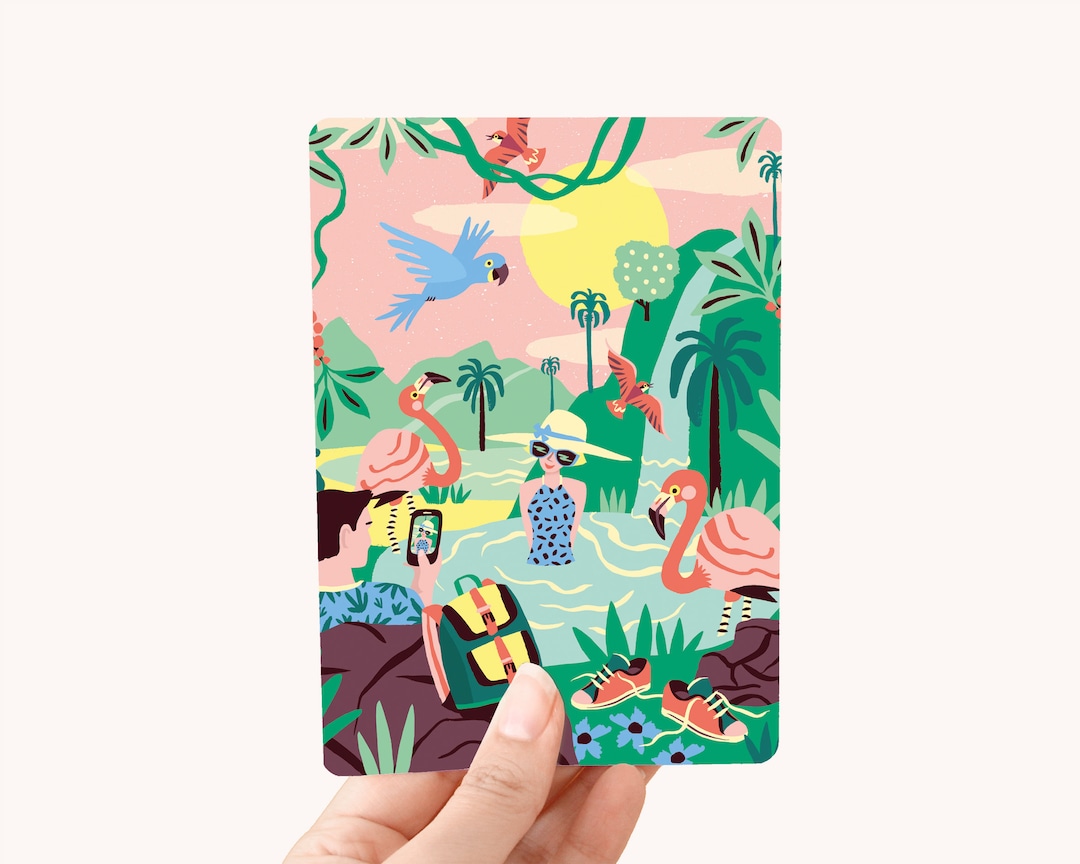 Postcard Tropical Paradise Greeting Card / Postcard Holidays Card ...