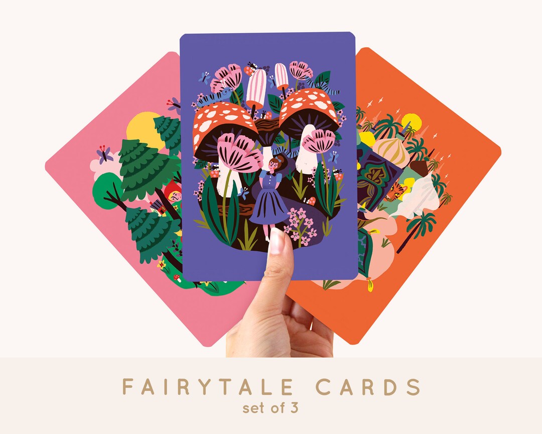 Postcards Multi-pack 'fairytale' 3x - Greeting Card / Postcard - Etsy