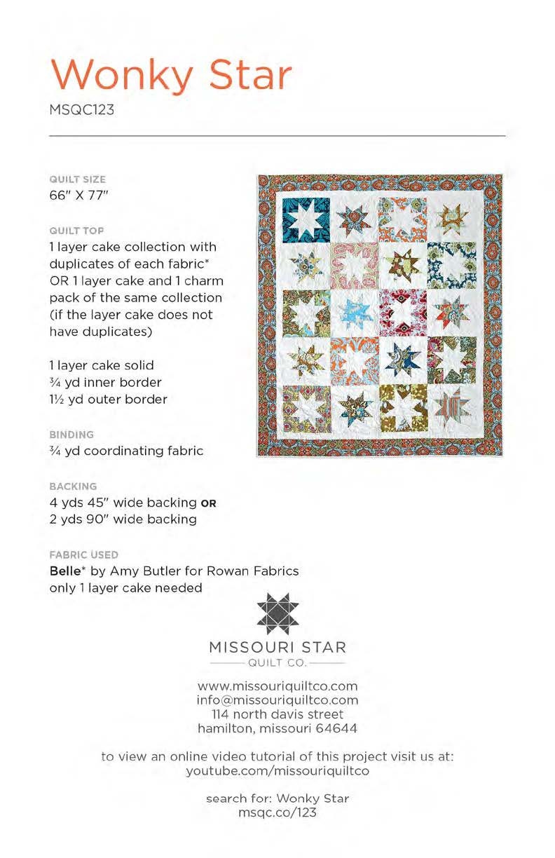 Digital Download - Wonky Star Quilt Pattern by MSQC for MSQC - Etsy