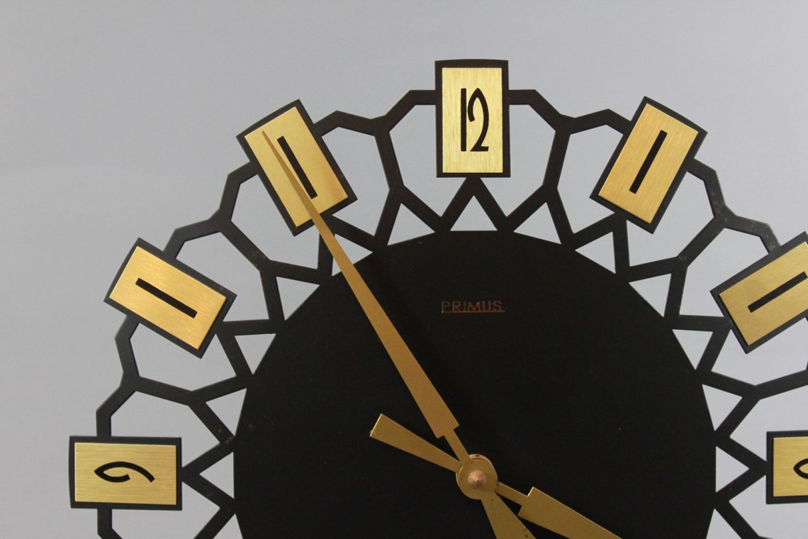 Mid Century Starburst Wall Clock by PRIMUS German Vintage Kitchen Clock ...
