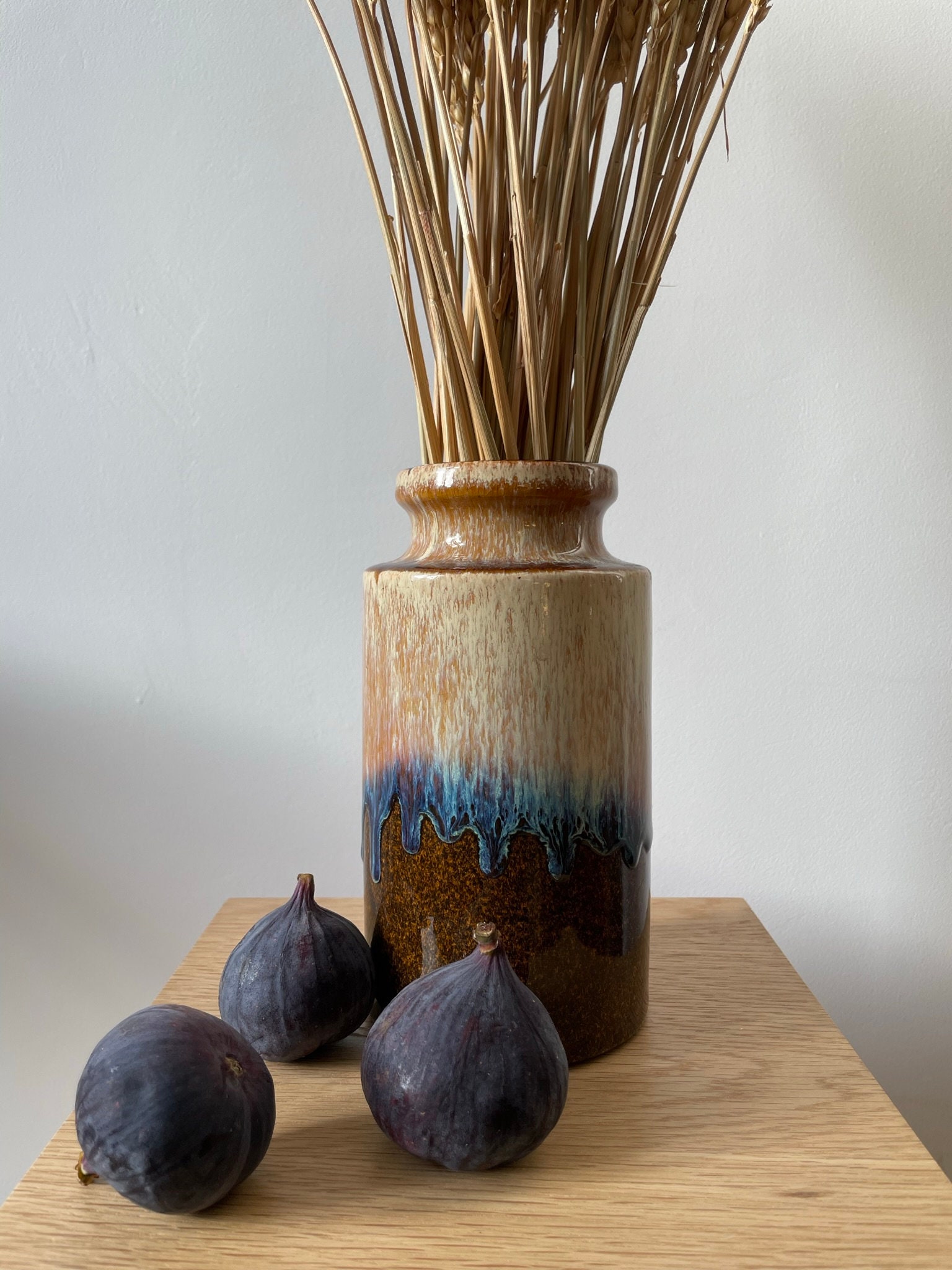 Vintage West German Pottery Scheurich Running Glaze Vase Mid - Etsy