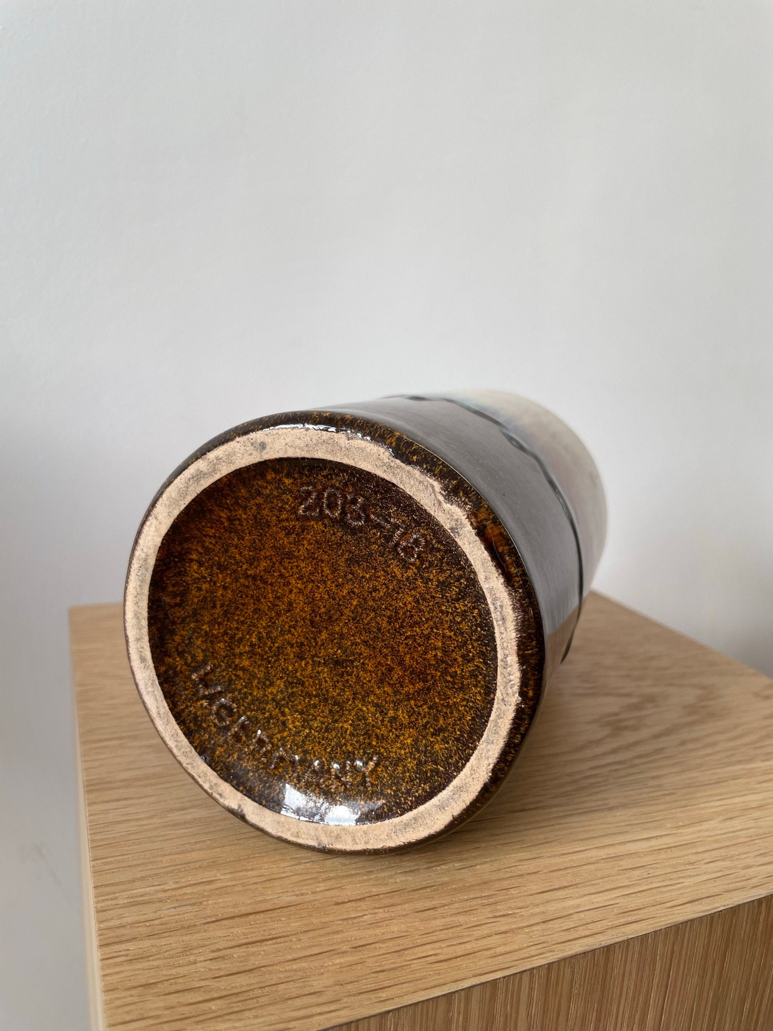 Vintage West German Pottery Scheurich Running Glaze Vase Mid - Etsy