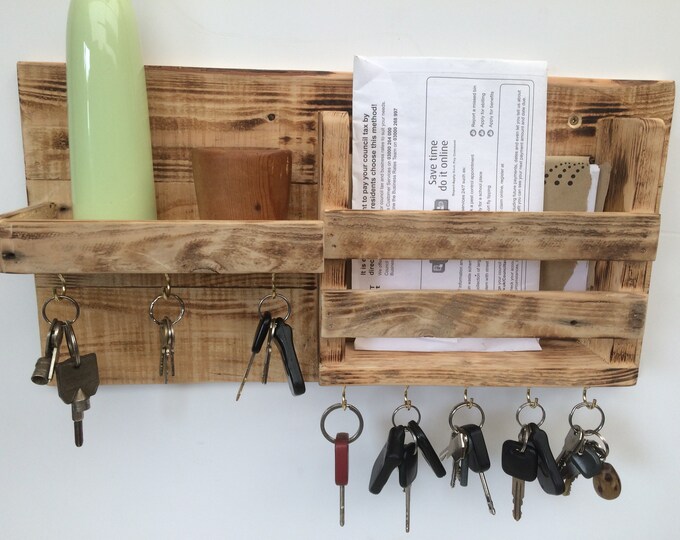 Rustic Key Hook Shelf - Etsy