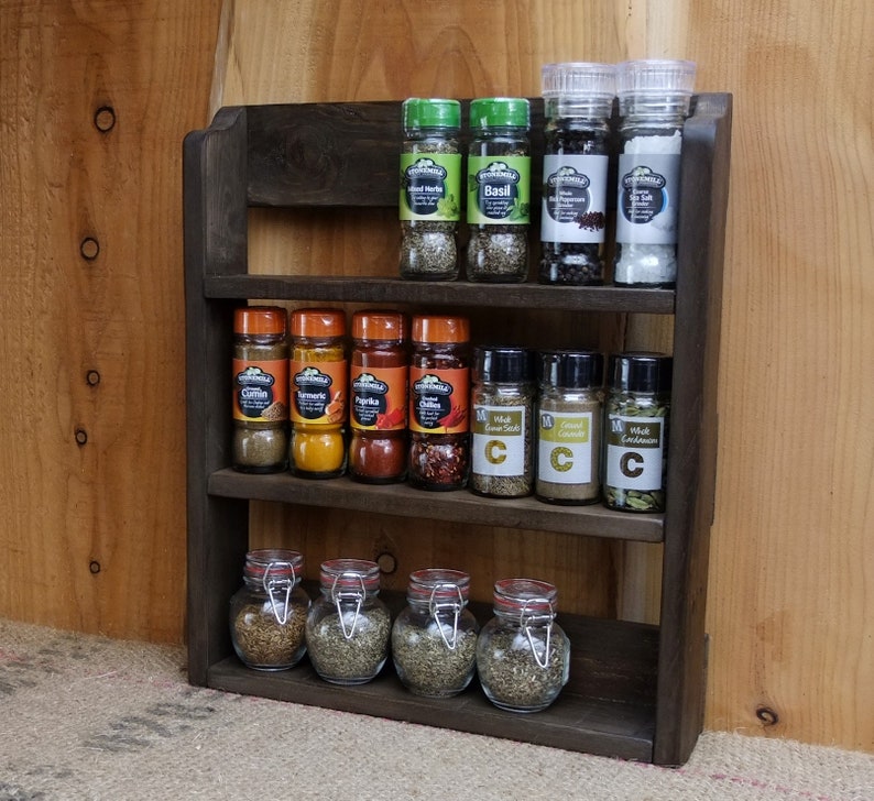 Large Rustic Spice Shelf / Kitchen Herb Rack / Spice Rack / - Etsy