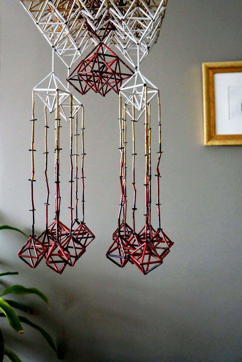 Hygge home decor large hanging STRAW MOBILE ORNAMENT | Etsy