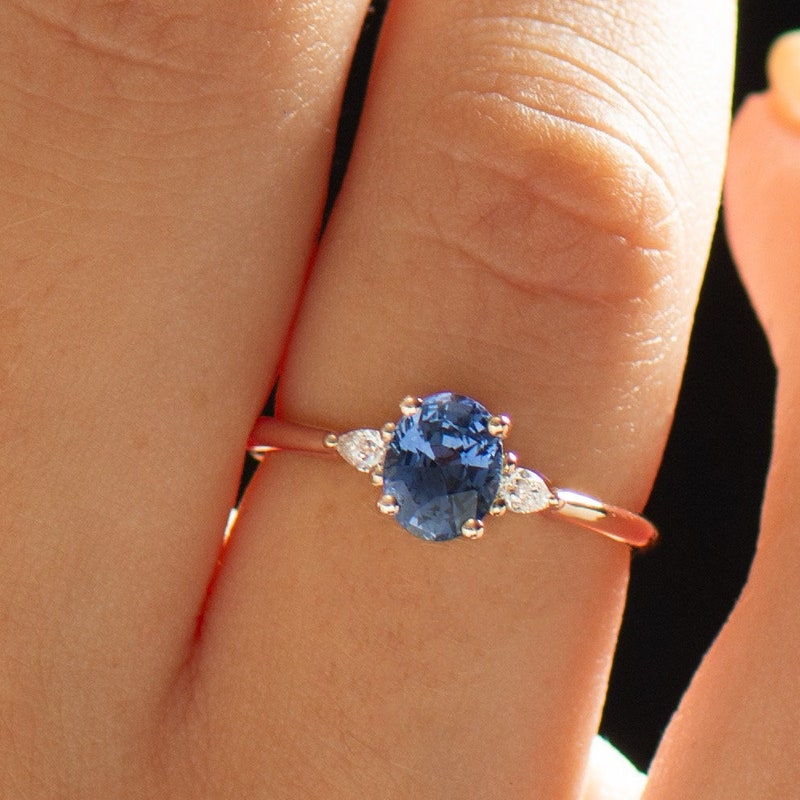 Blue Engagement Ring - Etsy