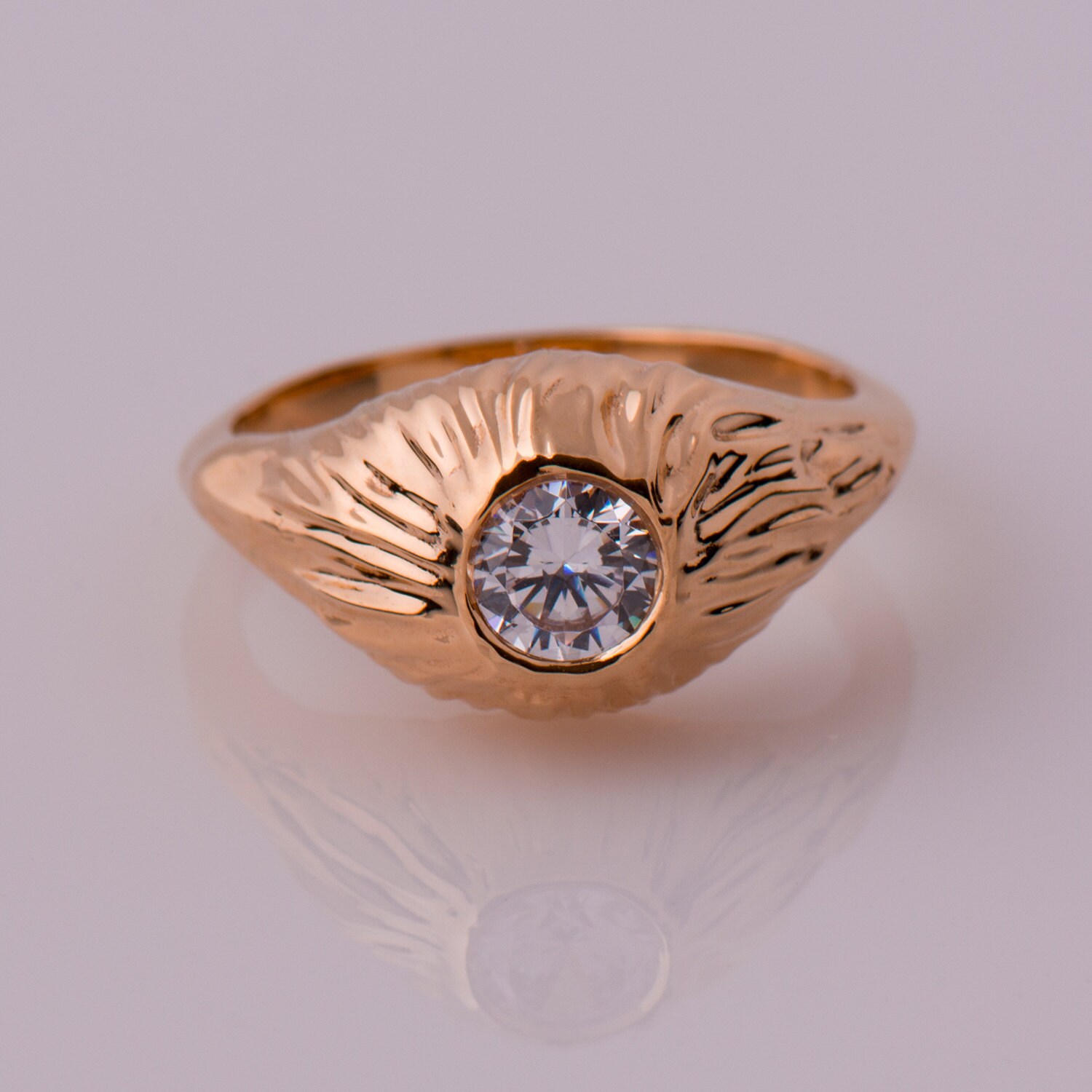 Volcano 1 18K Rose Gold Engagement Ring Nature Ring - Etsy Israel