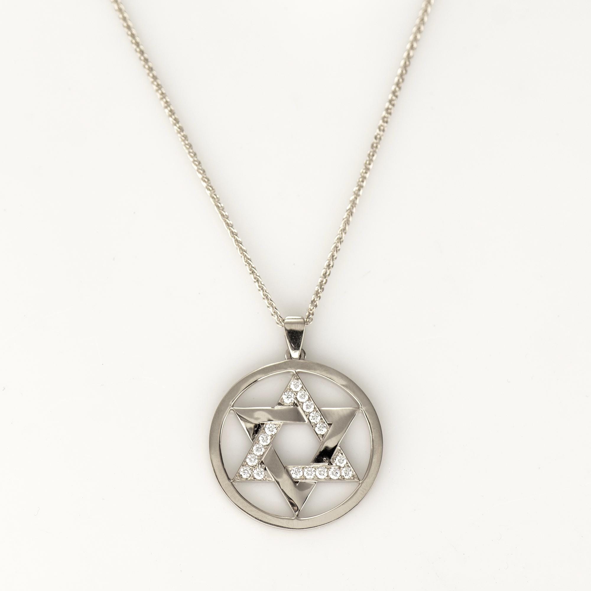 Star of David Medallion, 14K / 18K Gold, Interlocking Star of David ...