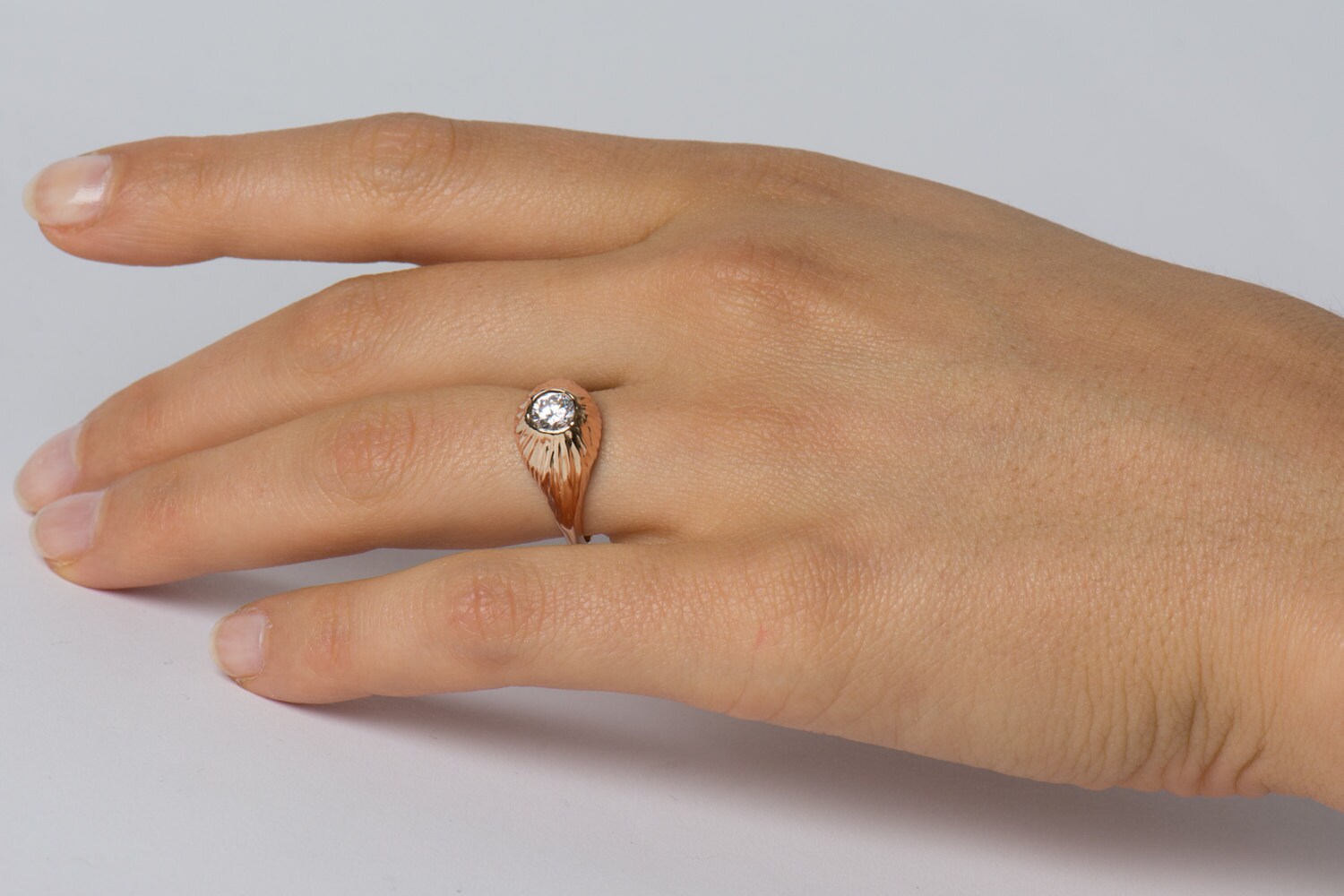 Volcano 1 18K Rose Gold Engagement Ring Nature Ring - Etsy Israel