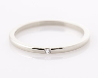 Tiny Diamond Ring - Etsy