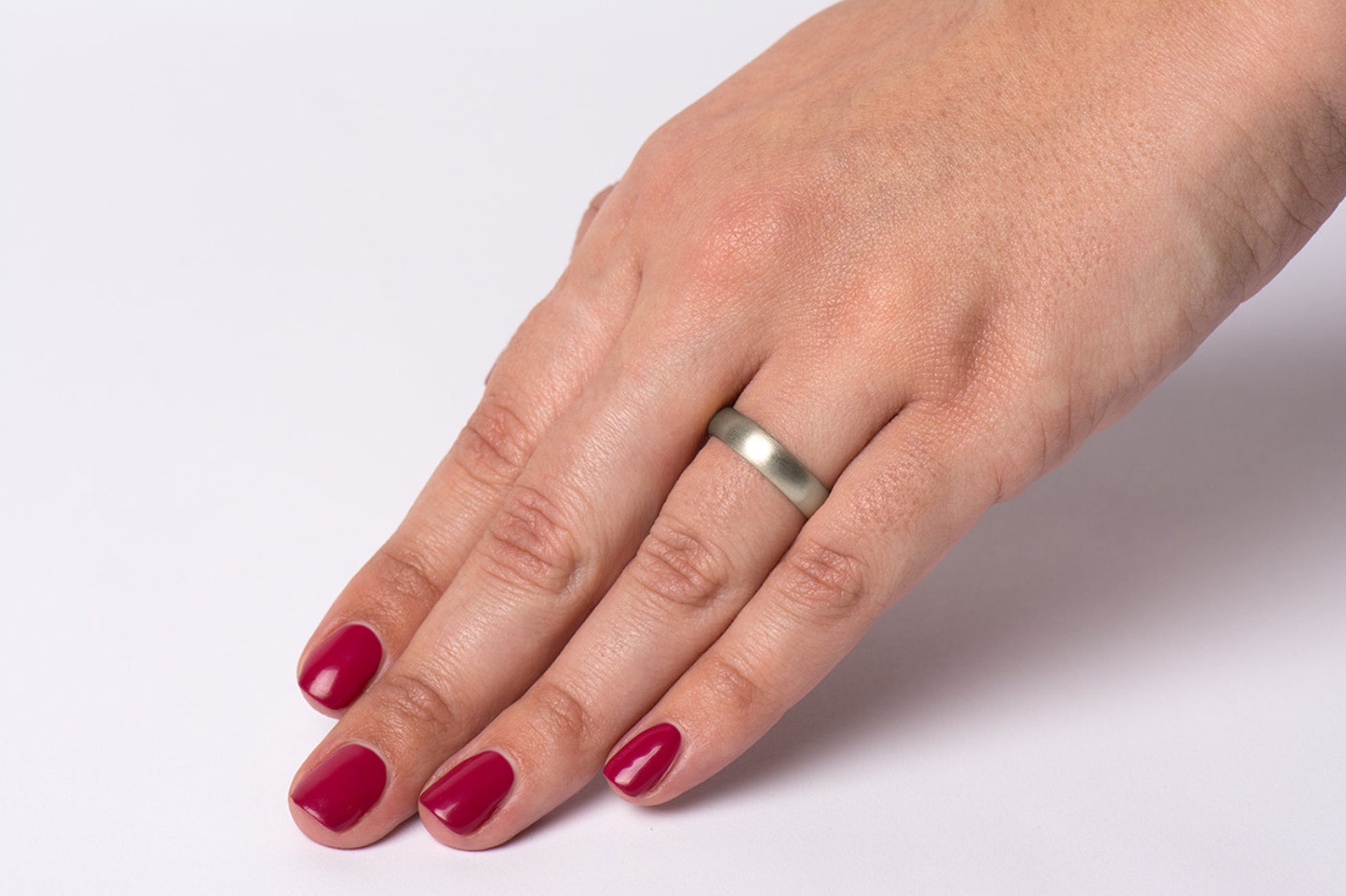 Matte Wedding Ring 14K / 18K White Gold Wedding Band Satin | Etsy