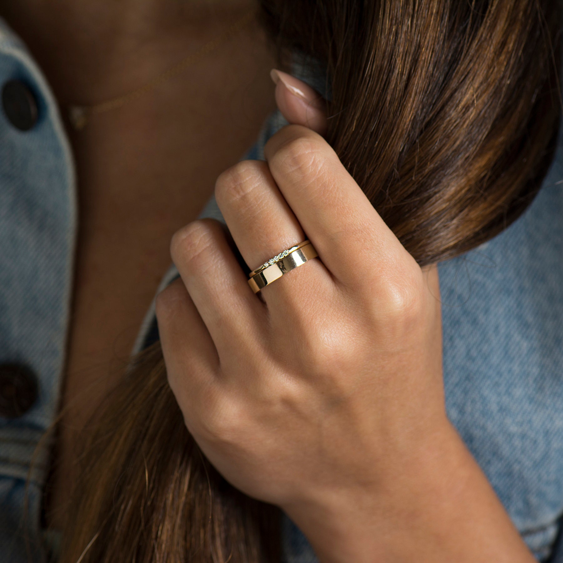 D Shape Wedding Ring Classic Wedding Band 14K / 18K Gold - Etsy