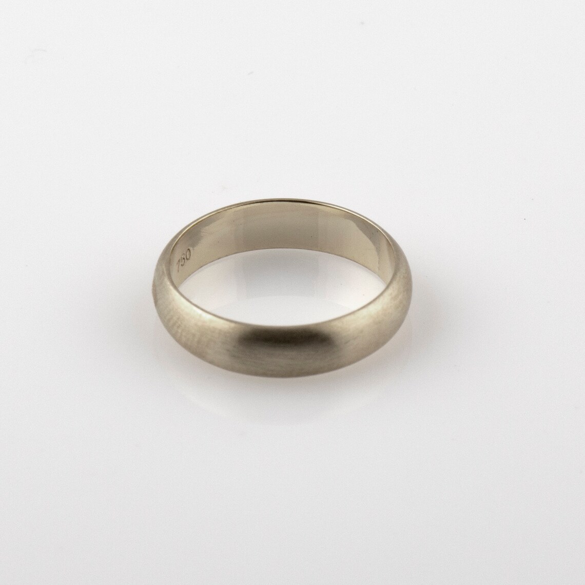 Matte Wedding Ring 14K / 18K White Gold Ring Plain Wedding - Etsy