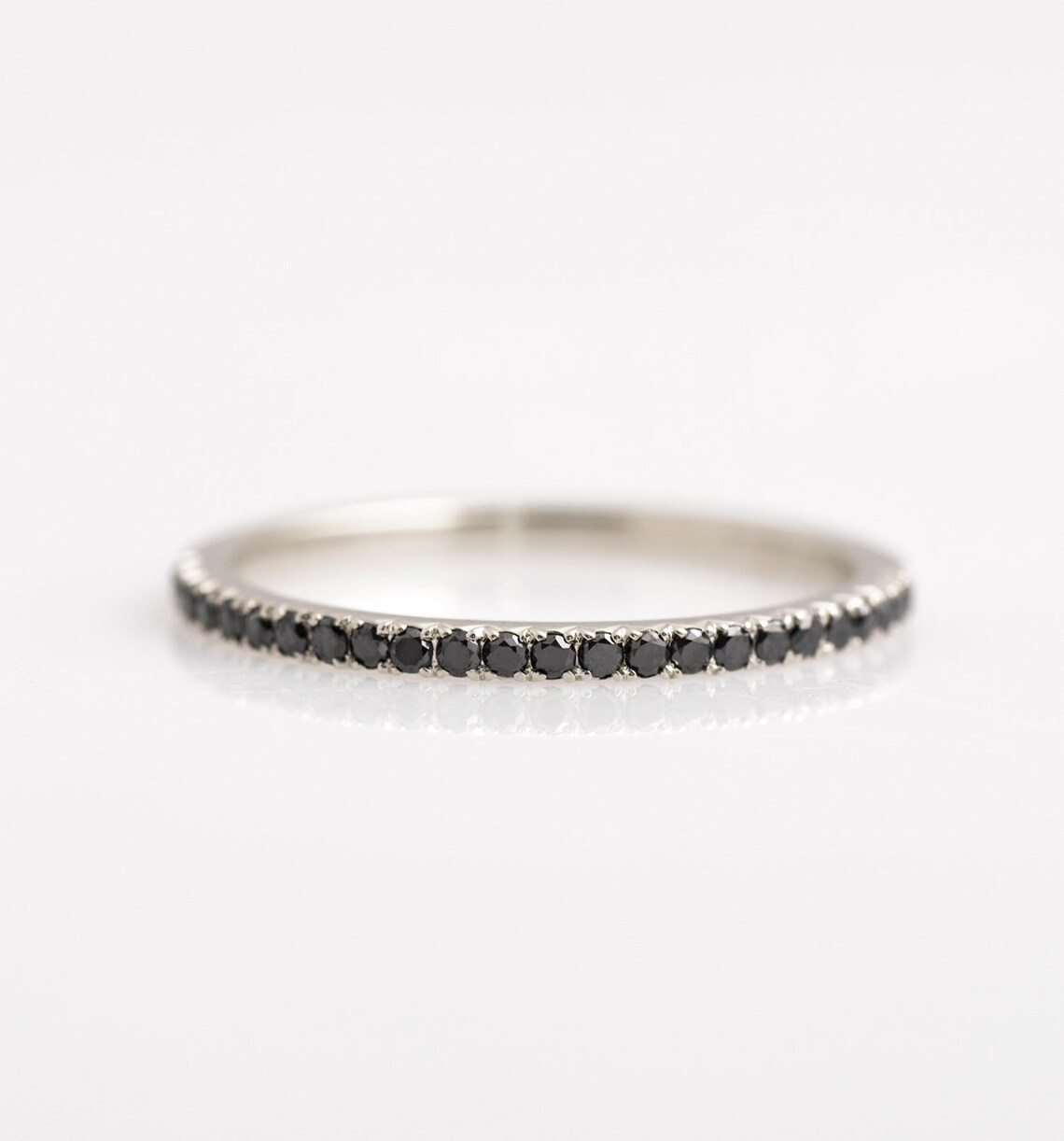 Black Diamond Ring, Pave Black Diamonds, 14k / 18k White Gold Ring ...