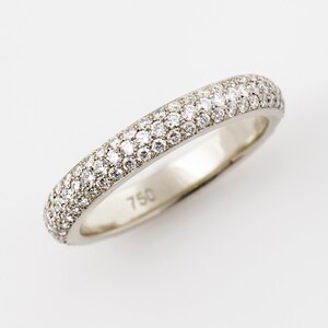 Micro Pave Diamonds Ring 3 Row Diamonds Ring 14K / 18K White - Etsy