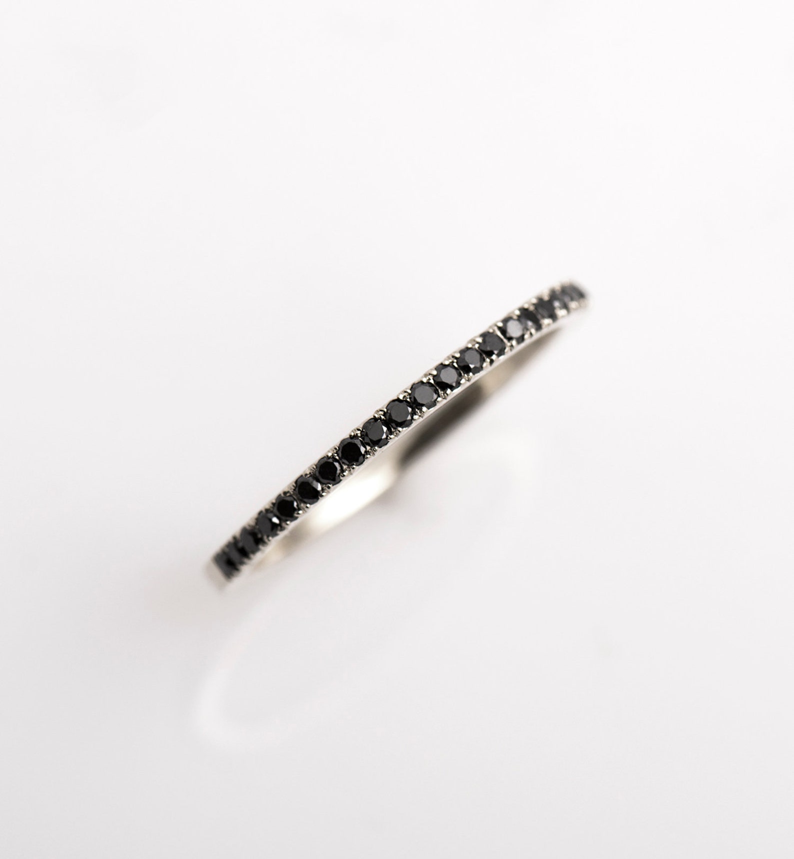 Black Diamond Ring, Pave Black Diamonds, 14k / 18k White Gold Ring ...