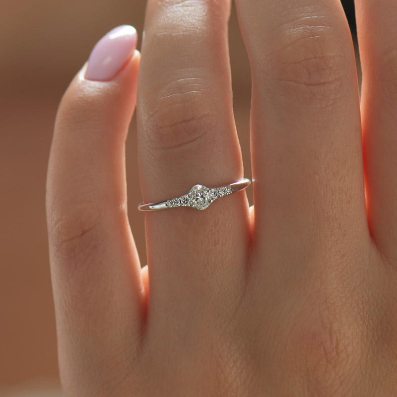 Tiny Engagement Ring - Etsy