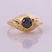 Volcano Black -solitaire, Black Diamond Ring, 18K Yellow Gold ...