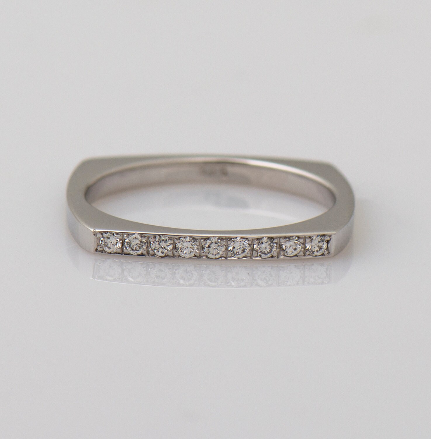 Square Shape Rings Unique Wedding Rings Diamond Bar Ring | Etsy