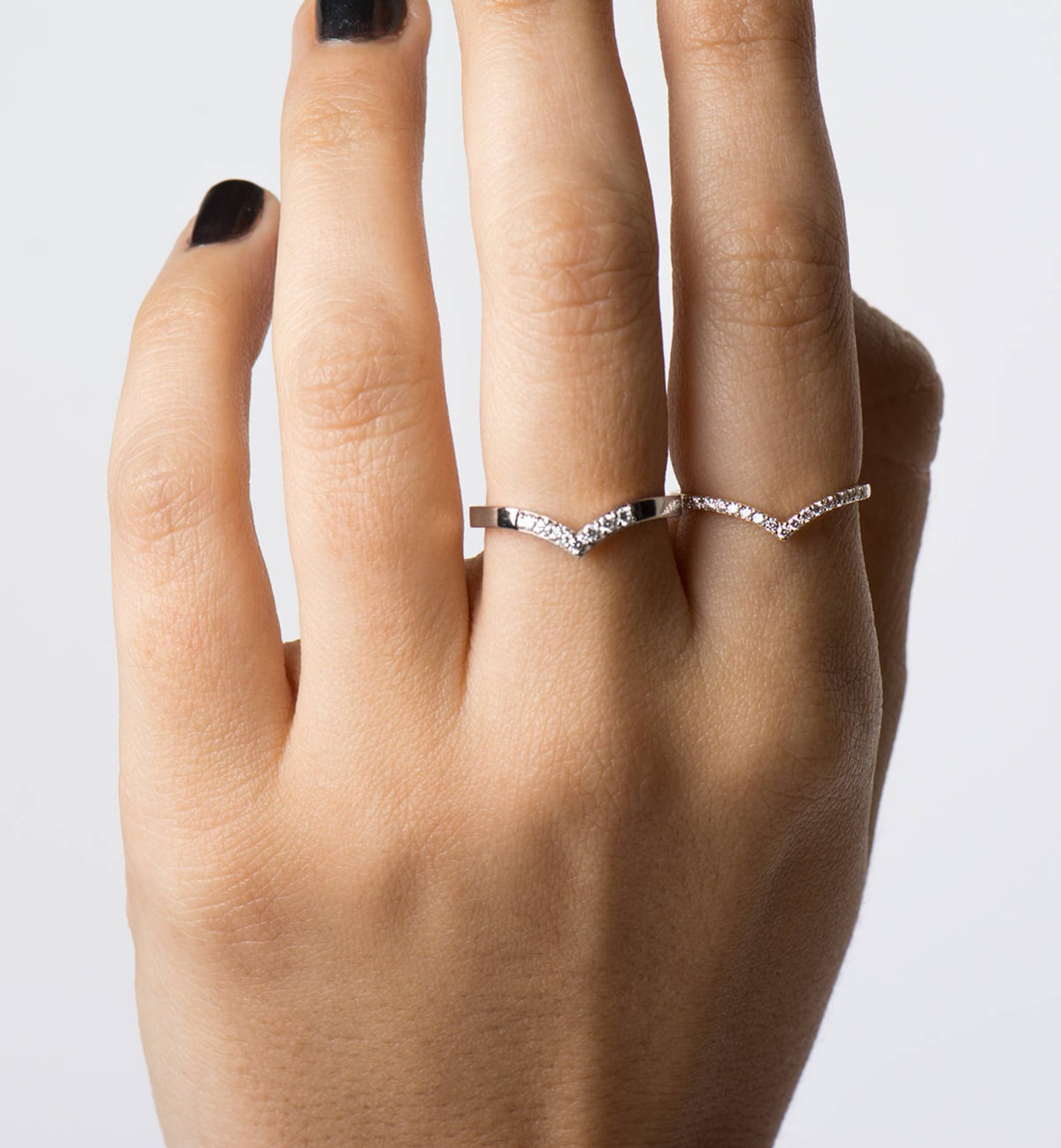 V Shape Diamond Ring 7 Diamonds Ring Accommodate Wedding | Etsy